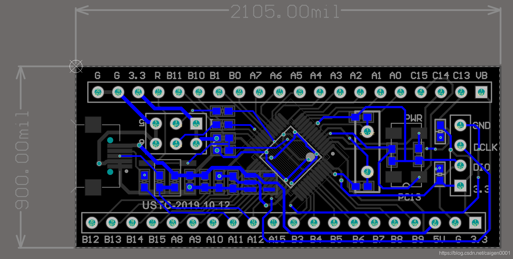 Ad19 免费分享stm32f103c8t6 Stm32开发板小系统板(原理图—pcb)stm32f103c8t6实物图 Csdn博客