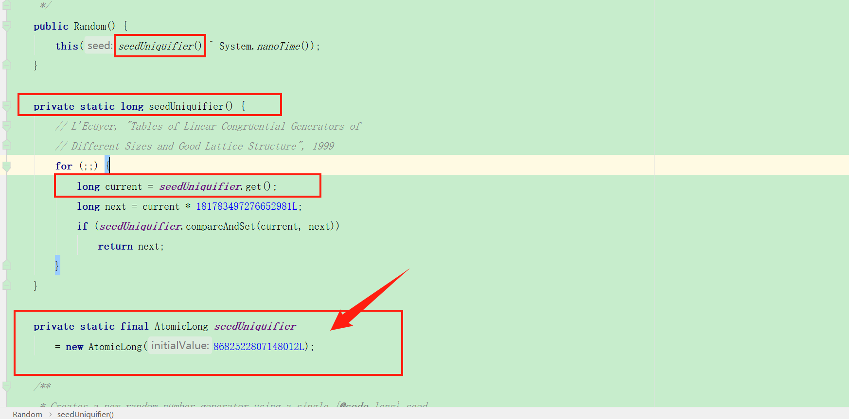 Java中Random类理解，种子的作用（通过源码分析）_random的seeduniquifier-CSDN博客