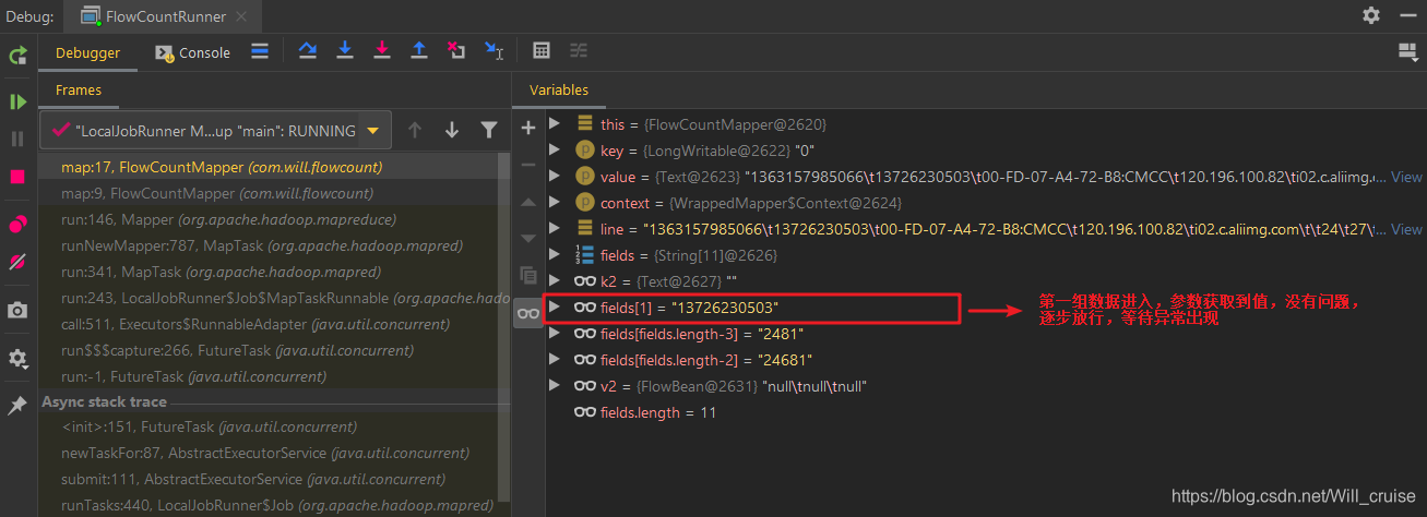 Debug调试解决在跑mapreduce程序时,出现caused By Javalangarrayindexoutofboundsexception 1(数组越界异常)问题