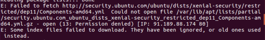 E Failed To Fetch Ubuntudistsxenial Securityrestricteddep11 