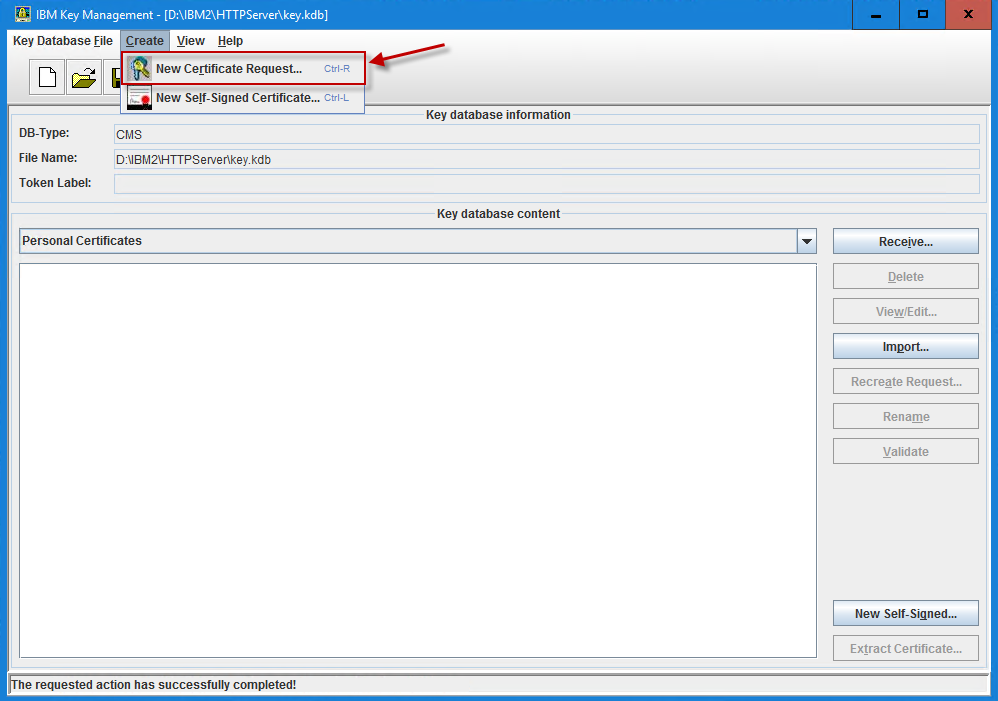 使用IBM的Key Management 申请证书，并更换IBM Http server的旧证书_ibm virtual media key ...
