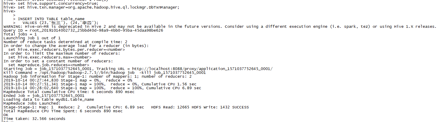 This command is not allowed on an ACID table mydb1.table_name with a non-ACID transaction ...