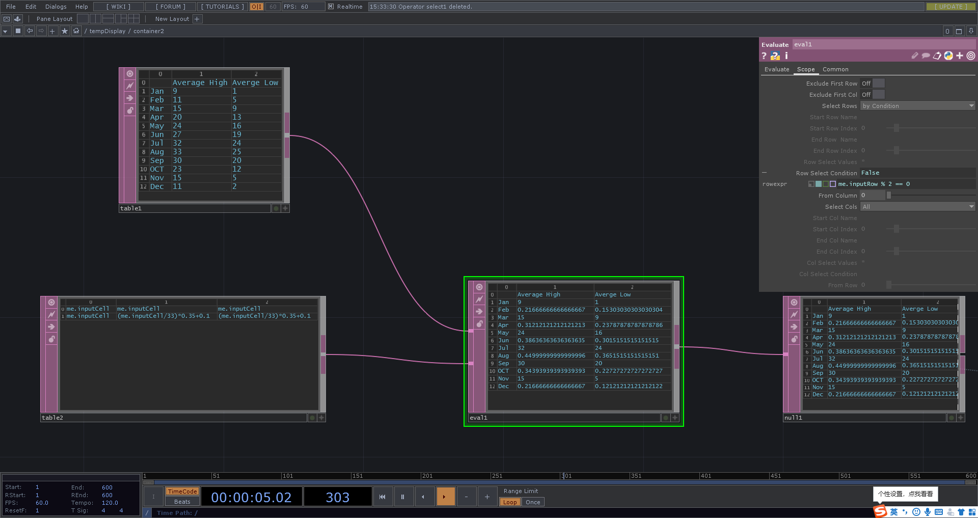 TouchDesigner学习 （每天学一个Node ）DAT evalute_touchdesigner当数据变化时,将数据记录到表格里 ...