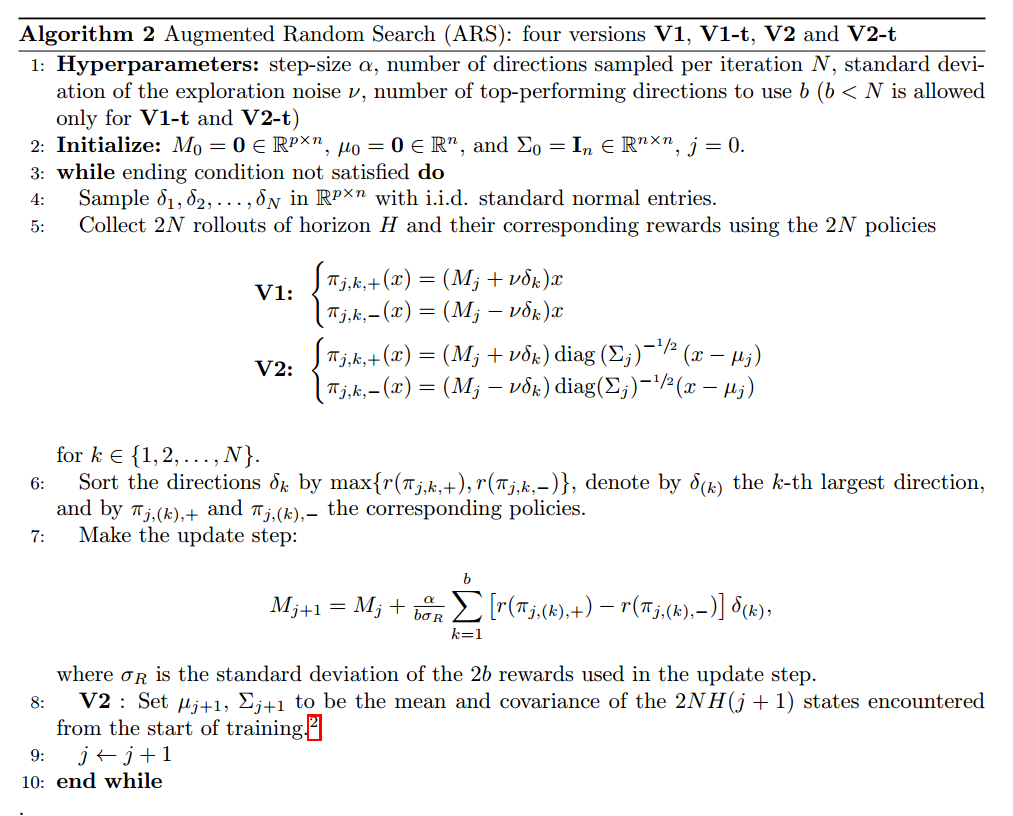 Augmented Random Search（ARS）学习笔记_强化学习ars 解读-CSDN博客