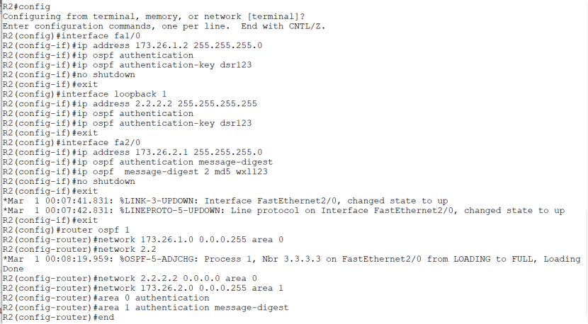 OSPF区域认证和接口认证配置实验_area 0 authentication message-digest-CSDN博客