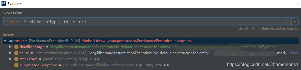 【待解决】unable To Evaluate The Expression Method Threw Org Hibernate