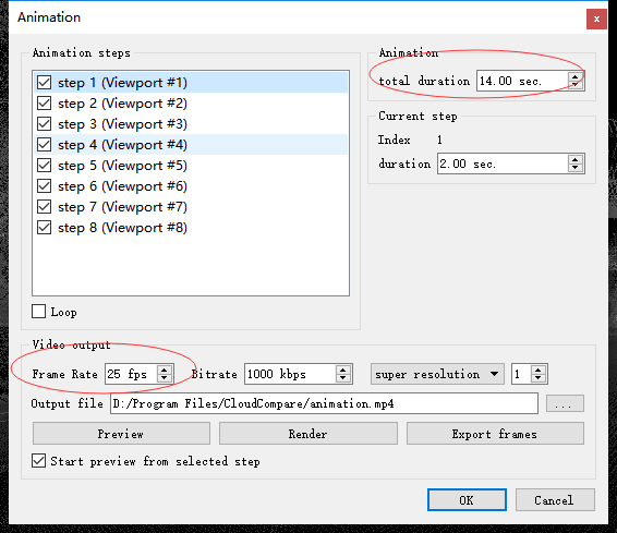 CloudCompare视频录制详解 (漫游Animation)_cloudcompare animation使用技巧-CSDN博客