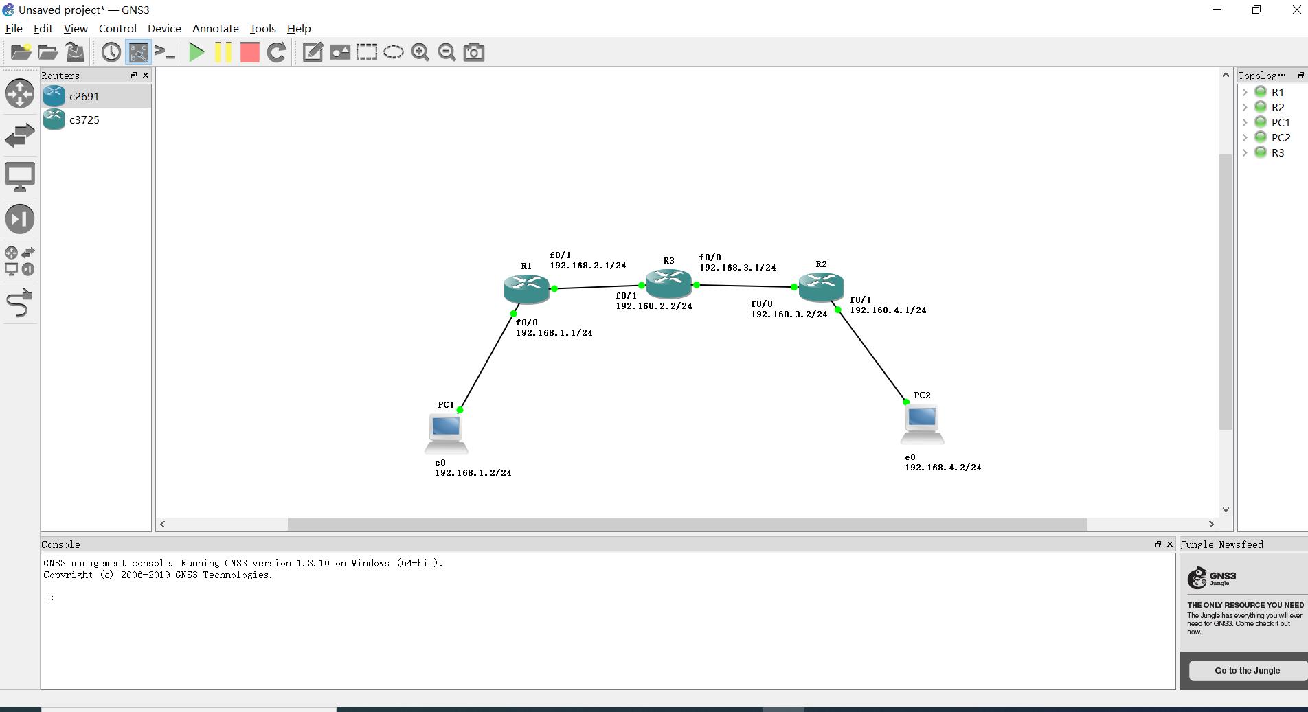 GNS3实验：动态路由RIP协议配置_gns3的ospf和rip配置-CSDN博客