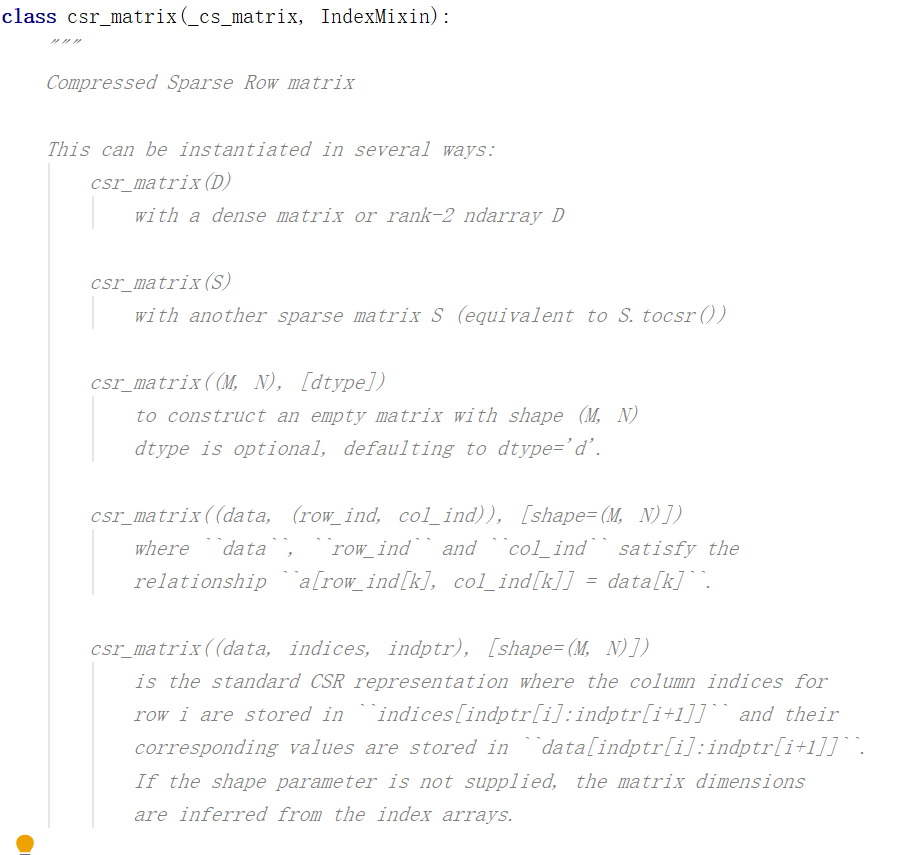 看的懂的scipy.sparse.csr_matrix和scipy.sparse.csc_matrix_spare.csr矩阵索引-CSDN博客