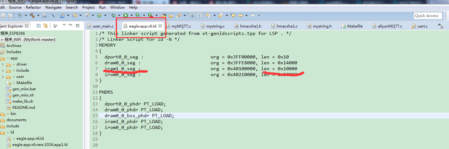 ld: .output/eagle/debug/image/eagle.app.v6.out section `.text' will not fit in region `iram1_0 ...