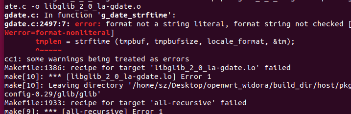 openwrt源码编译相关error问题: g_date_strftime、automake、compiler-gcc.h、cnfs.gperf libc_name_pre 等 -打patch ...
