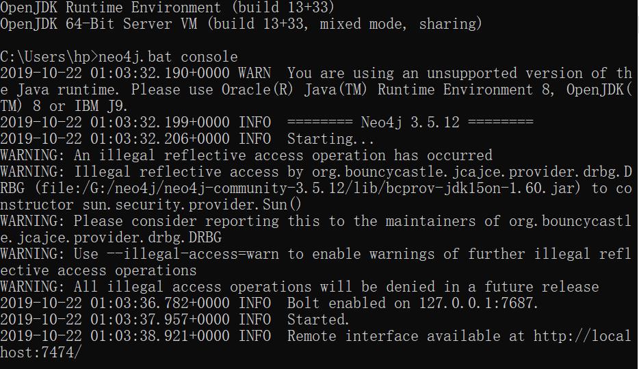 【neo4j 安装问题】You are using an unsupported version of the Java runtime._warning! you are using an ...
