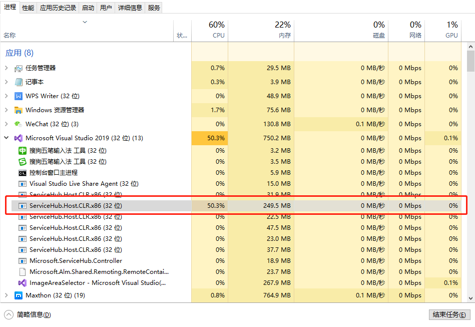 图文并茂：彻底解决Visual Studio 2019中ServiceHub.RoslynCodeAnalysisService32.exe导致CPU占用过高问题_servicehub ...