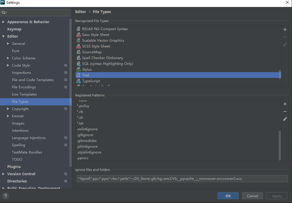Files in webstorm are recognized as txt type - Programmer Sought
