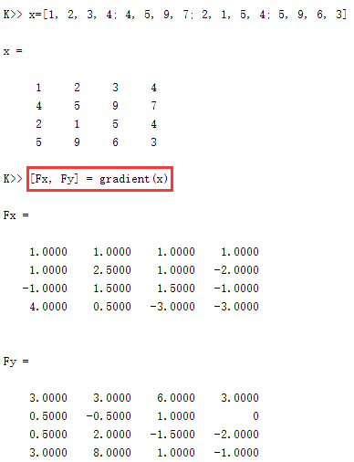 matlab 中gradient（）函数的用法_matlab gradient函数用法-CSDN博客