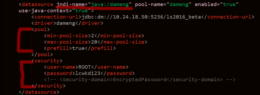 使用jboss JNDI方式加密数据库连接密码_standalone.xml中datasources的密码使用的密文,应该如何启动-CSDN博客