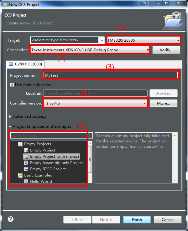 F28335第六篇——从头新建一个在线调试项目(CCS6.1)_ccs在线调试-CSDN博客