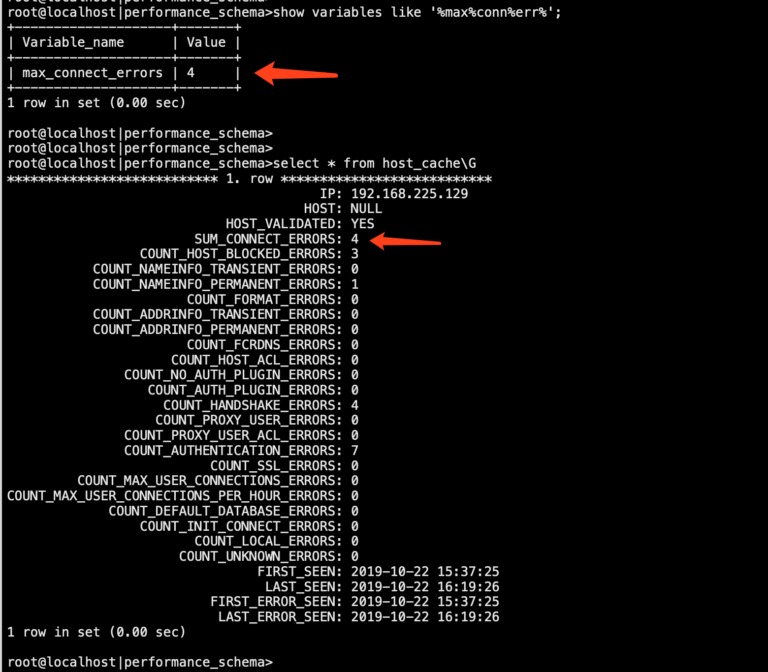 连接MySQ时报错：Host X is blocked because of many connection errors; unblock with 'mysqladmin flush ...