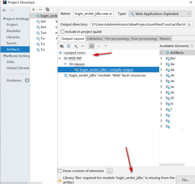 IDEA报错：Library 'libs'required for module'xxx' is missing from the artifact_missing from artifact ...