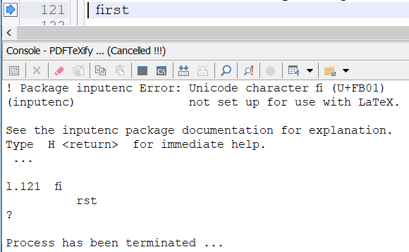 latex-WinEdt报错! Package inputenc Error: Unicode character ﬁ (U+FB01) (inputenc)_package inputenc ...