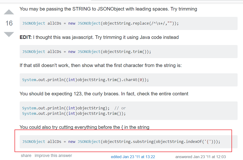 java - 无法解析 jsonobject"A JSONObject text must begin with'{'at character 1 of"_无法解析符号 'jsonobject ...