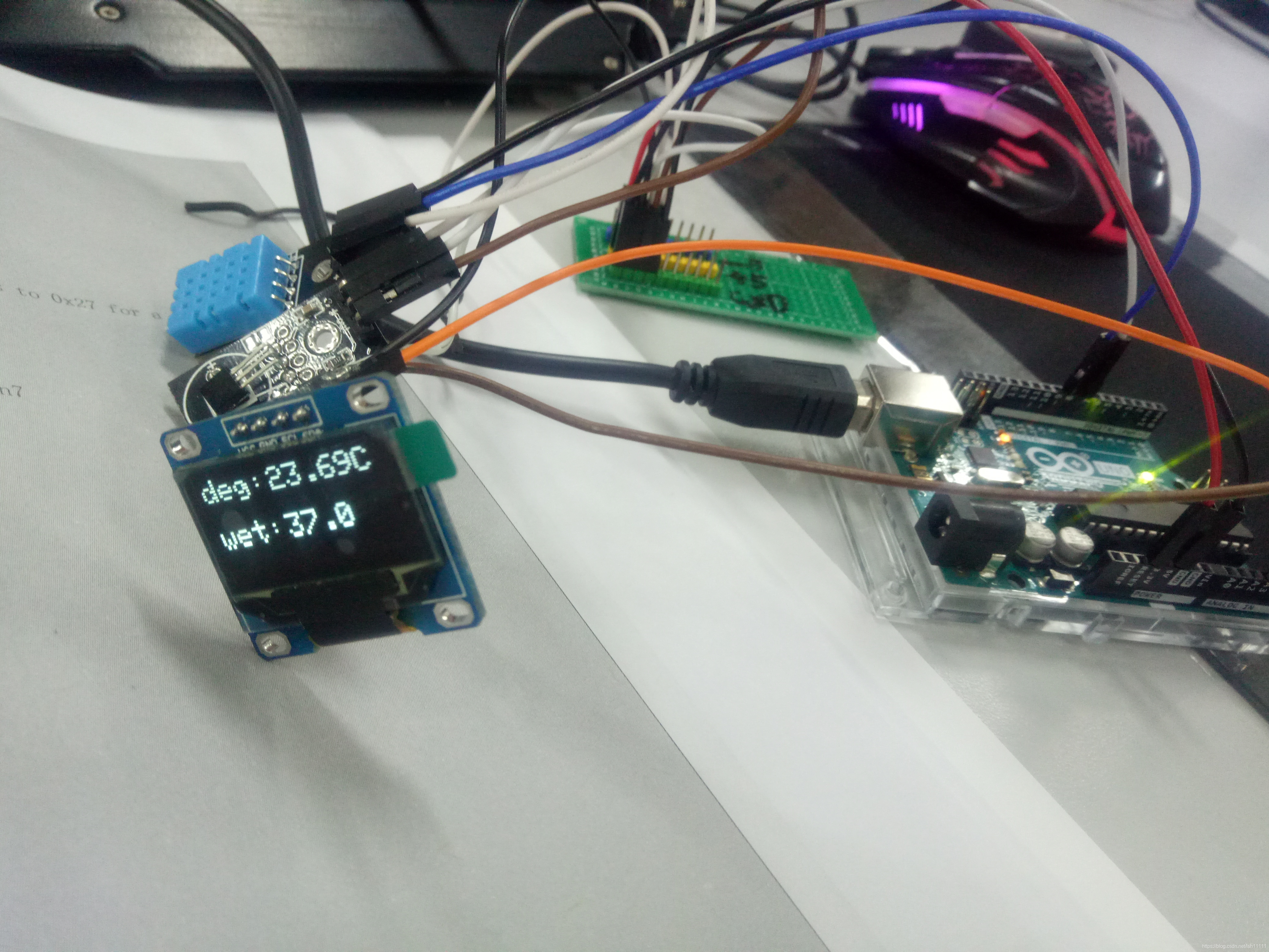 基于arduino的温湿度采集及oled显示屏实时显示实验arduino在oled显示温度湿度和障碍距离 Csdn博客