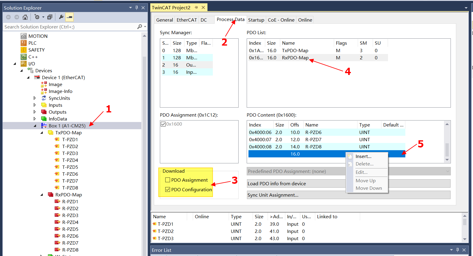 TwinCAT学习笔记2--配置EtherCAT变频器设备的过程数据_汇川 ethercat pdo列表-CSDN博客