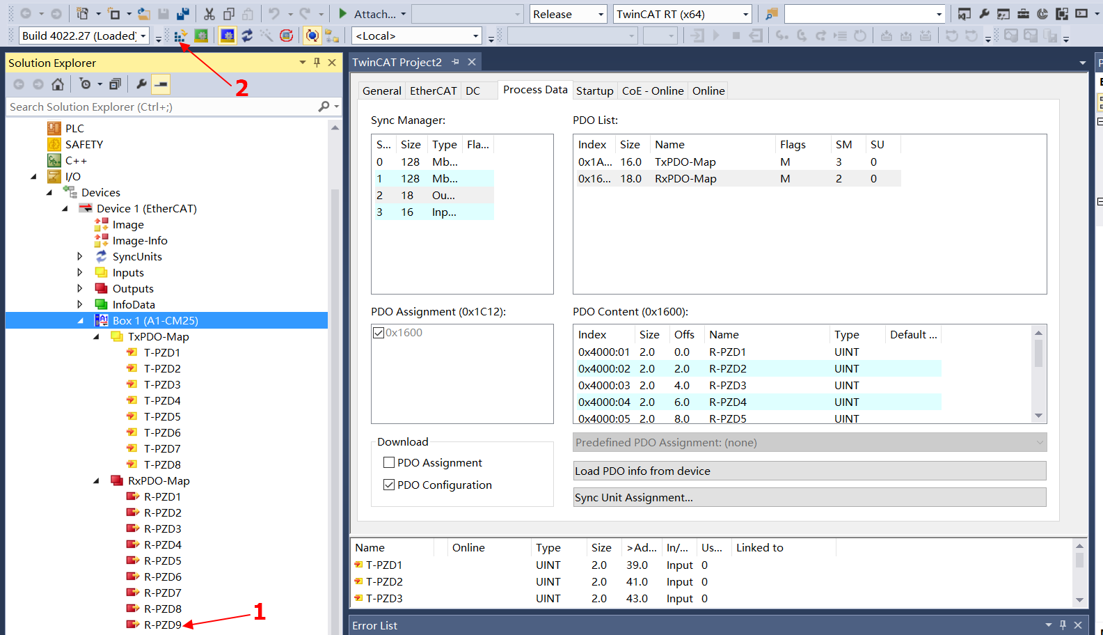 TwinCAT学习笔记2--配置EtherCAT变频器设备的过程数据_汇川 ethercat pdo列表-CSDN博客