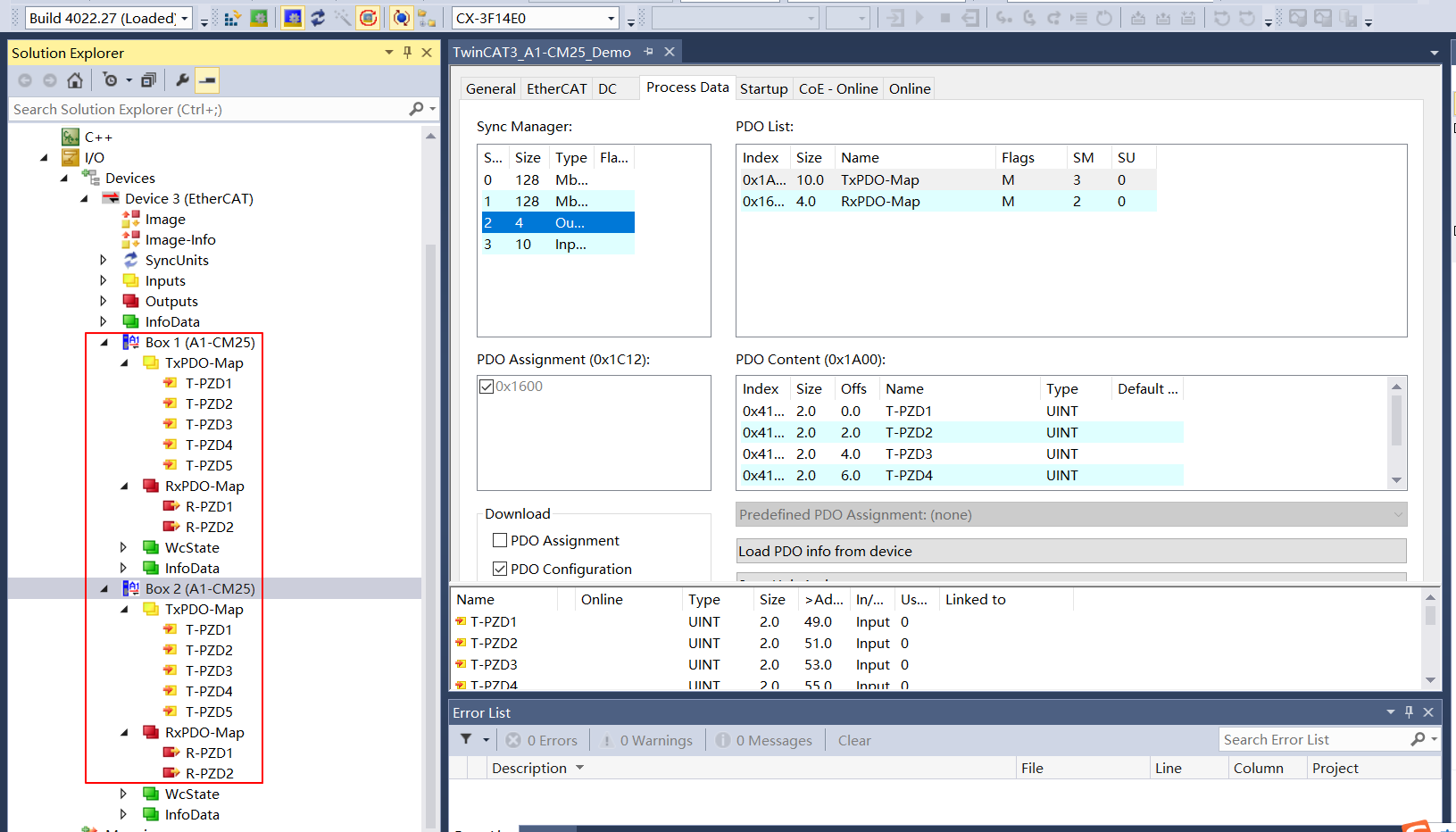 TwinCAT学习笔记2--配置EtherCAT变频器设备的过程数据_汇川 ethercat pdo列表-CSDN博客
