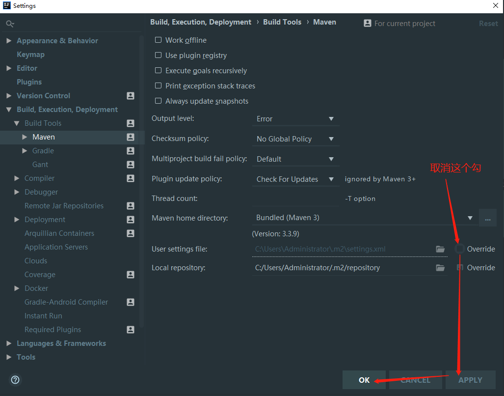 IDEA 踩坑之：maven 打包提示 [ERROR] The specified user settings file does not ...
