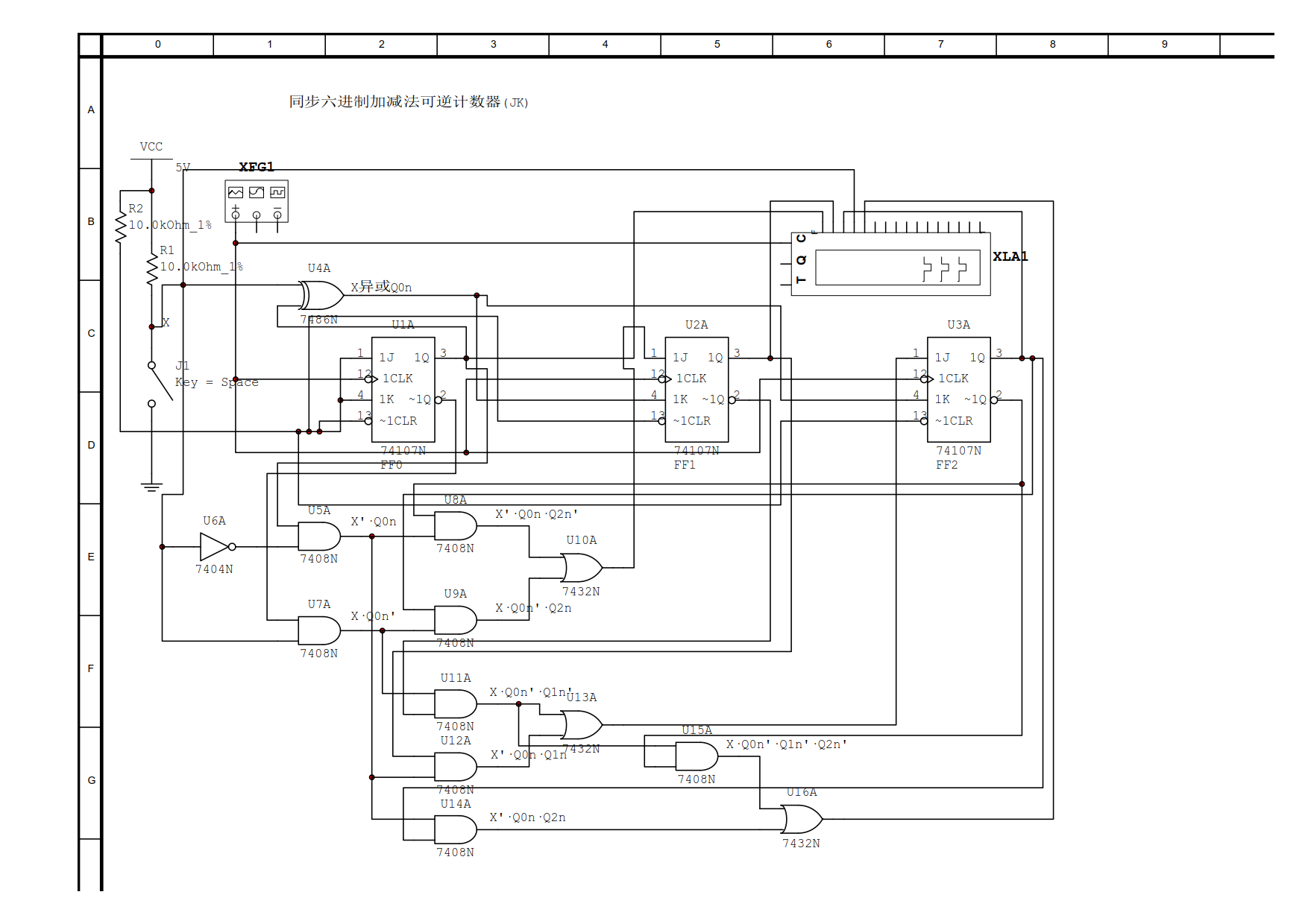 同步六进制加减法可逆计数器(JK)_六进制可逆计数器jk触发器-CSDN博客