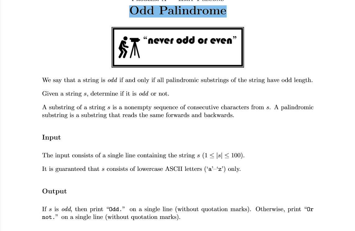 Odd Palindrome_odd palindrome csdn-CSDN博客