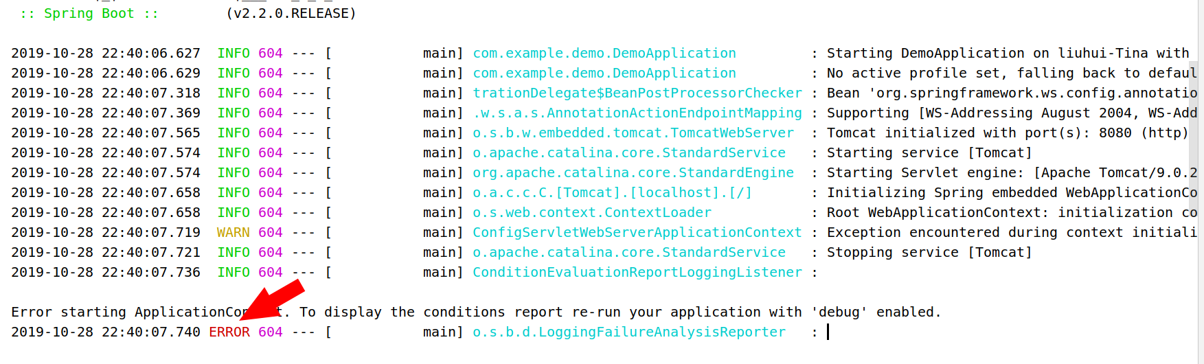 Spring Boot 启动错误:Error starting ApplicationContext. To display the conditions report re-run your ...
