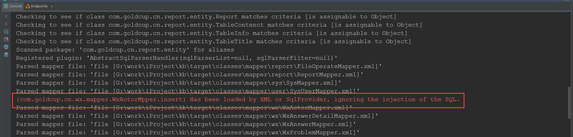 启动异常：Has been loaded by XML or SqlProvider, ignoring the injection of the SQL-CSDN博客