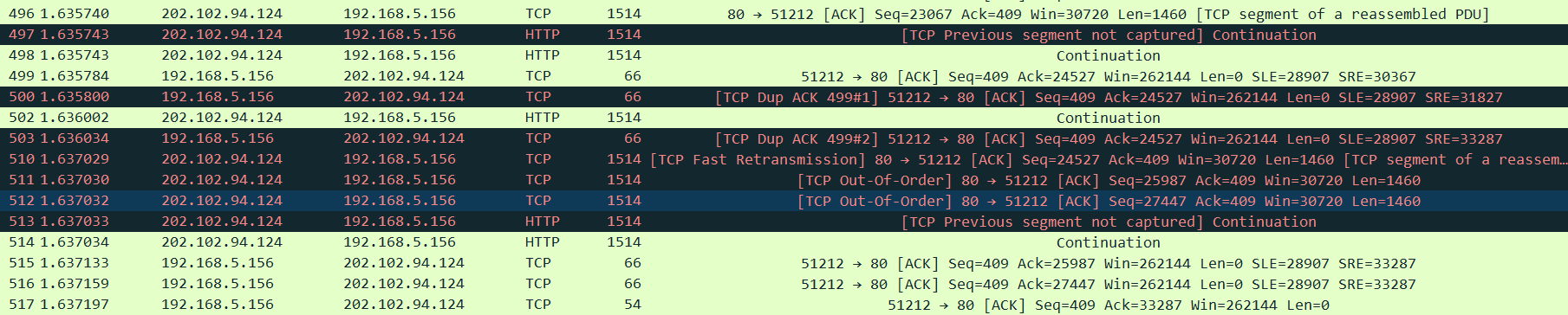 wireshark 抓包分析常见的提示含义_tcp dup ack 原因-CSDN博客