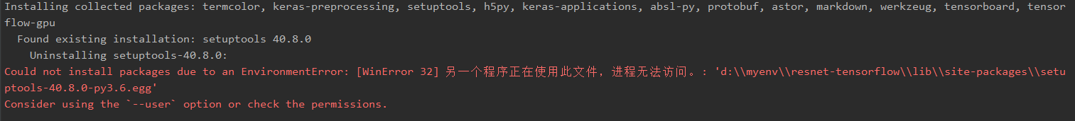 安装TensorFlow错误_error: will not install to the user site because i-CSDN博客