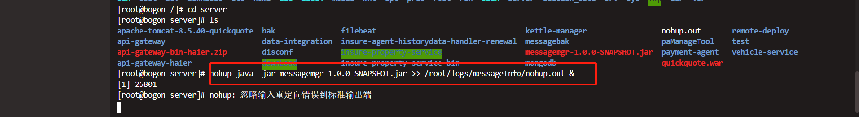 springboot发版命令-------nohup: 忽略输入并把输出追加到"nohup.out"_孔汤姆的博客-CSDN博客