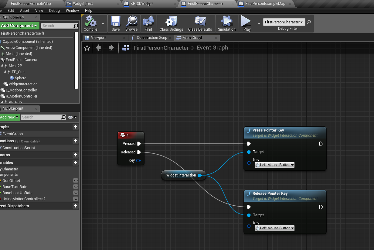 UE4的3DUI交互（WidgetInteractionComponents）_ue4 widgetinteraction-CSDN博客