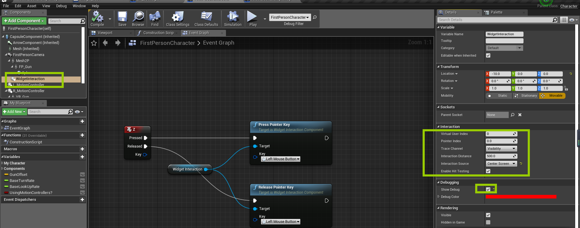 UE4的3DUI交互（WidgetInteractionComponents）_ue4 widgetinteraction-CSDN博客