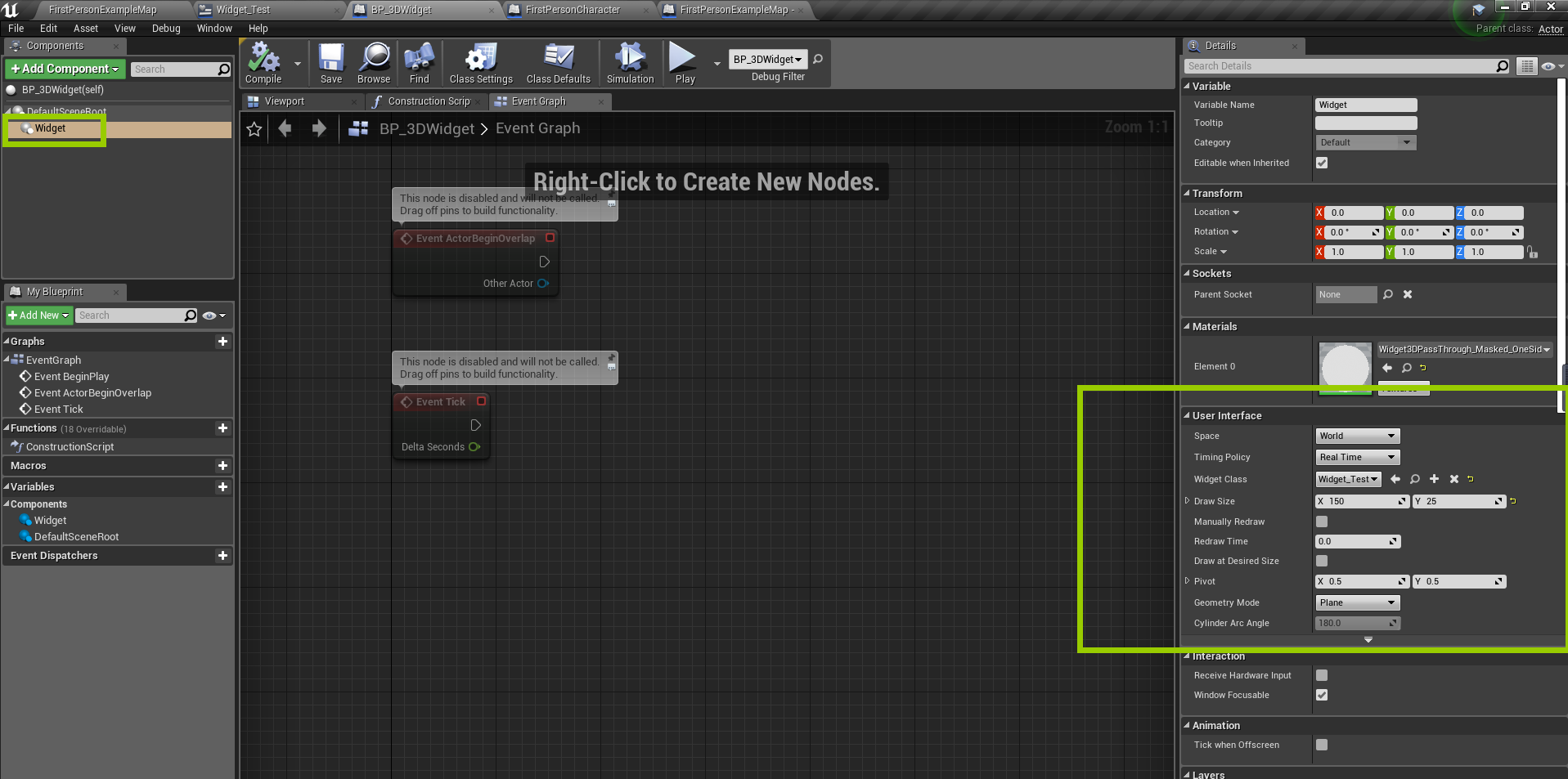UE4的3DUI交互（WidgetInteractionComponents）_ue4 widgetinteraction-CSDN博客
