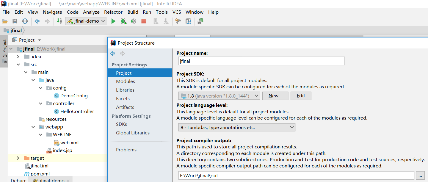 Idea环境下使用JFinal开发Web项目（附源码）_jfinal框架可以在idea运行吗-CSDN博客