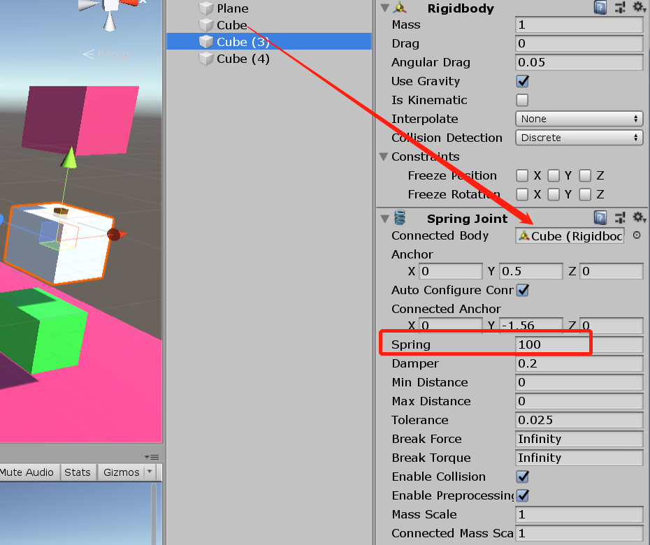 Unity 物理引擎之固定关节（Fixed Joint）与弹性关节（Spring joint）_unity springjoint-CSDN博客