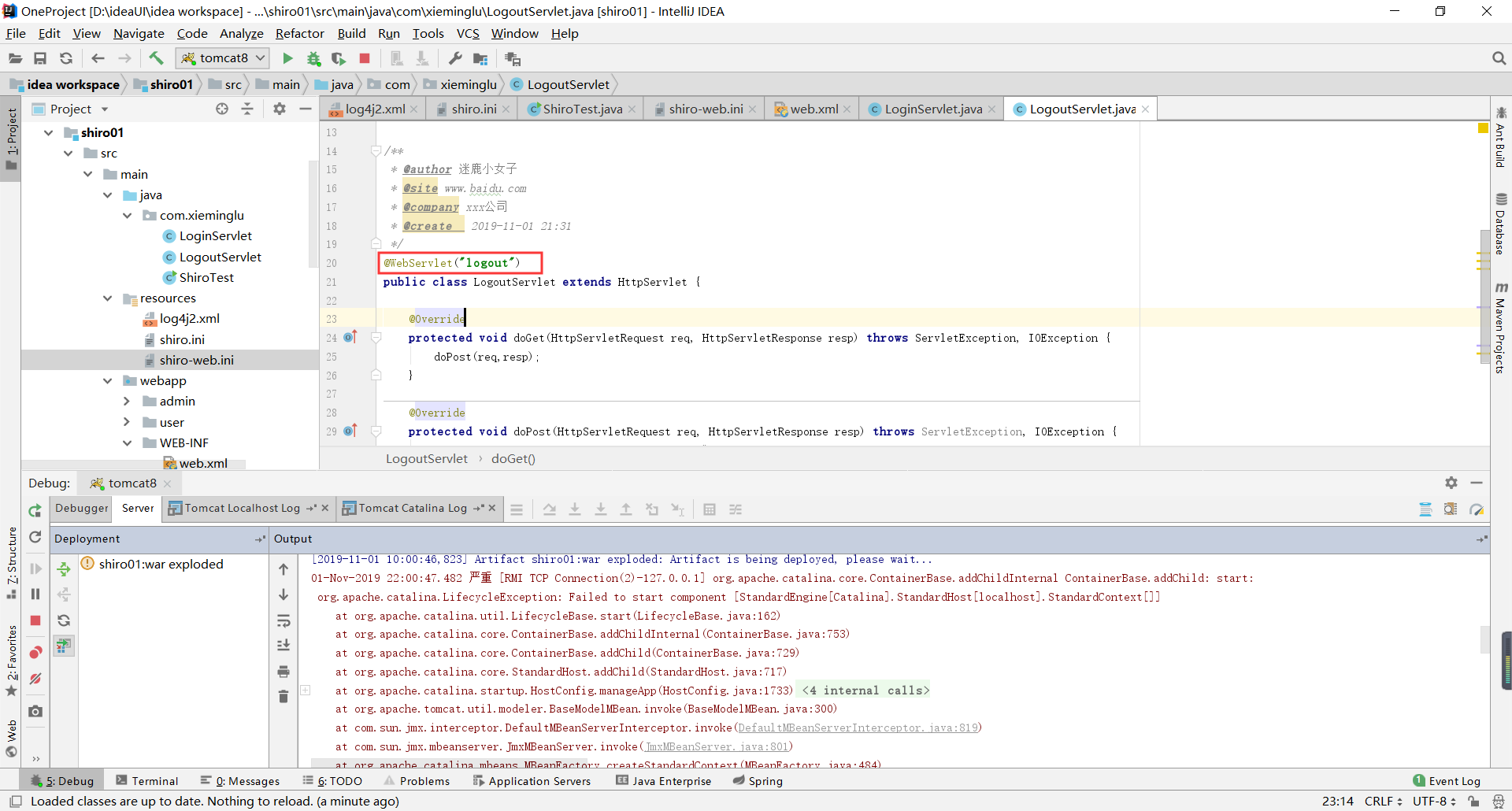 tomcat启动报错:org.apache.catalina.core.ContainerBase.addChildInternal ...