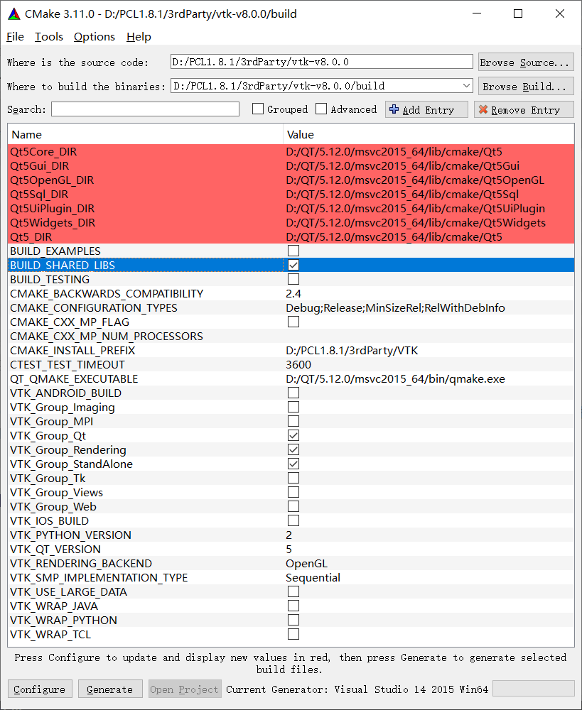 Win10+VS2015环境下安装编译PCL1.8.1和VTK8.0.0（踩坑大全）_pcl1.8.1对应vtk版本-CSDN博客