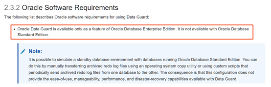 Oracle Dataguard安装先决条件与注意事项_oracle标准版 支撑dg-CSDN博客