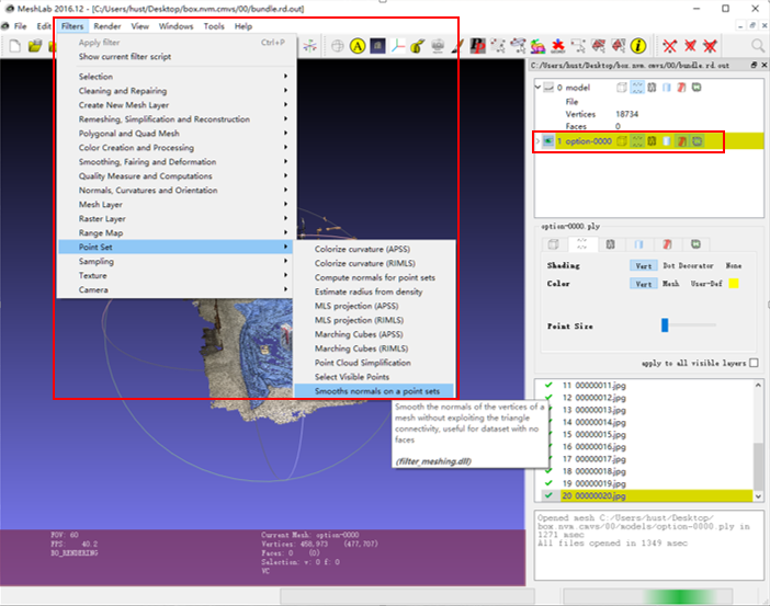 Windows下使用visualsfm Cmvspmvs Meshlab进行三维重建meshlab闪退 Csdn博客 