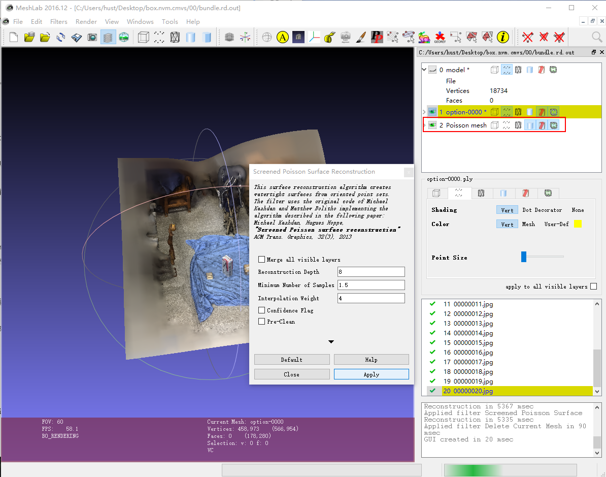 Windows下使用VisualSFM + CMVS/PMVS +MeshLab进行三维重建_meshlab闪退-CSDN博客
