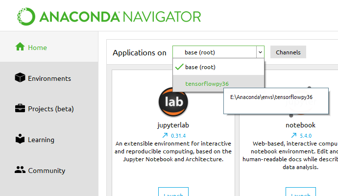anaconda+python3.6+opencv+tensorflow环境的搭建_conda create -n tensorflow py36 python=3.6-CSDN博客