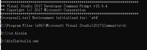 Windows环境下编译Airsim_进入到 “airsim” 文件夹: cd airsim 输入指令:build.cmd,开始编译air-CSDN博客
