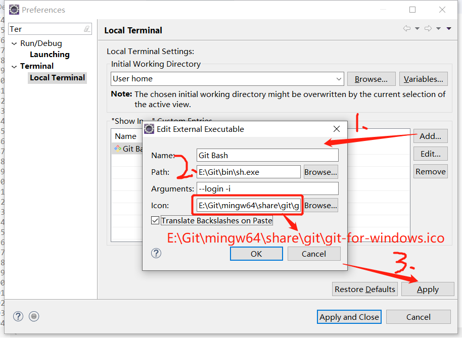 eclipse配置Terminal中的Git Bash 终端_eclipse 更改 bash-CSDN博客